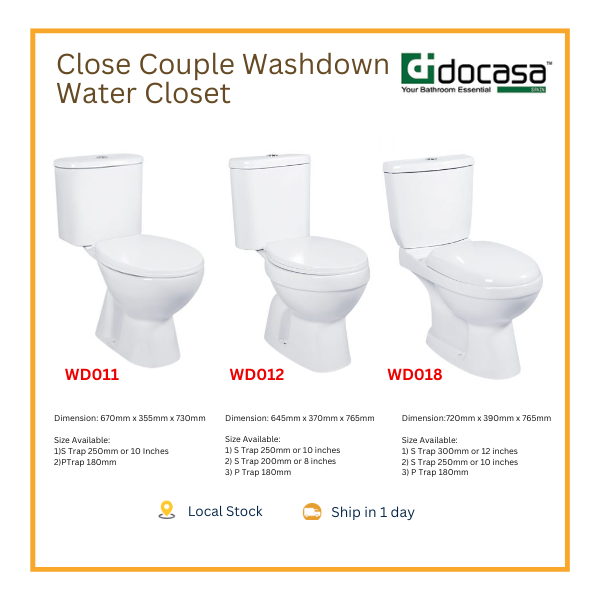 Bathroom Water Closet Wc for 200mm 250mm 300mm Toilet Bowl Close ...
