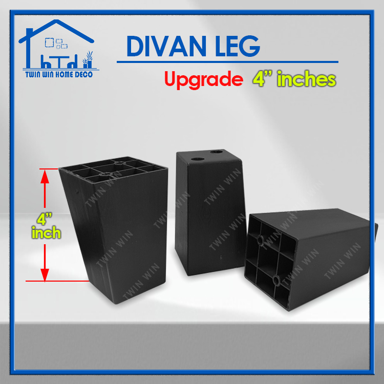 2 Inch & 4 Inch PVC Plastic Leg For Furniture - Divan Base/Sofa/Cabinet ...