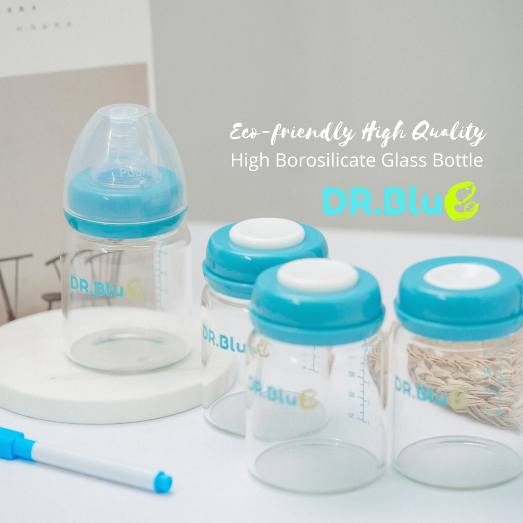 DR BLUE High Borosilicate Glass Milk Storage Bottle | Shopee Malaysia