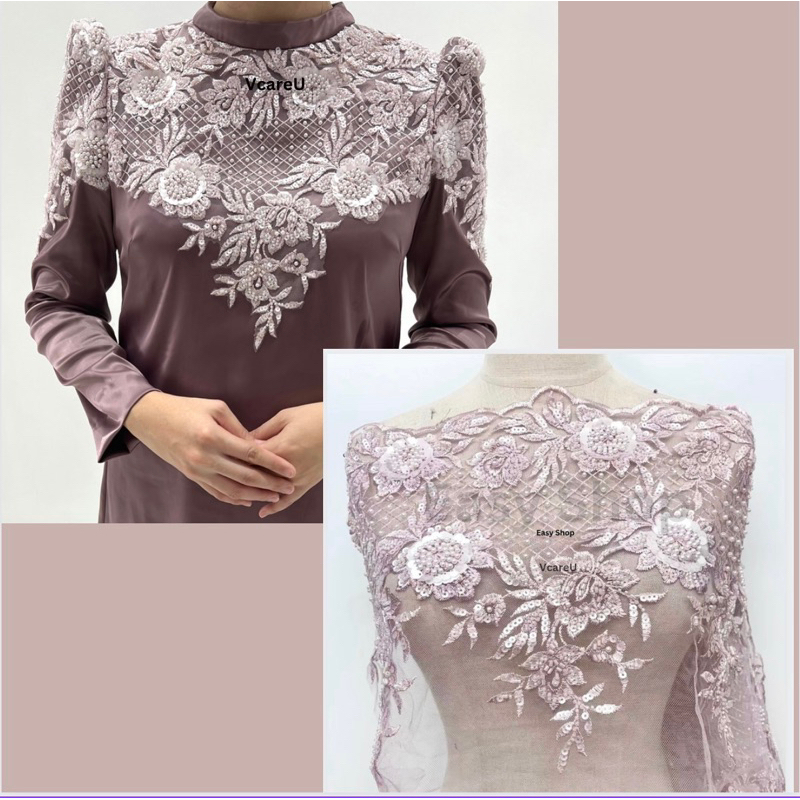 Border lace full manik tinggi 31cm premium quality lace manik | Shopee ...