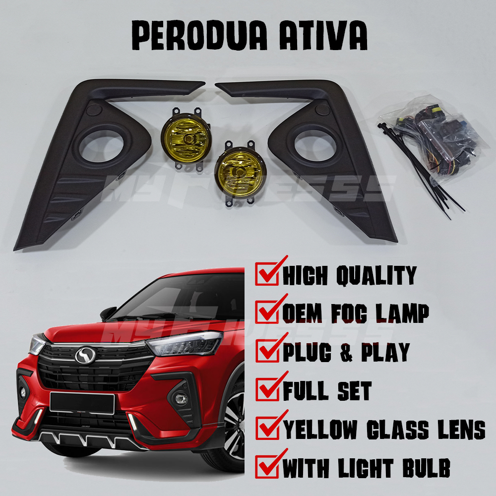 Perodua Ativa 2020 2021 2022 2023 Oem Fog Lamp Yellow Glass Lens Spot ...