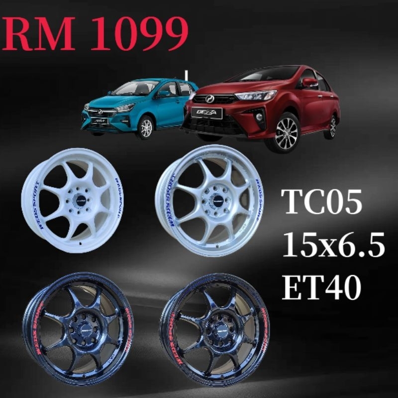 NEW SPORT RIM WEDS SPORT TC05 15x6.5 ET40 4x100/114(1set) | Shopee Malaysia