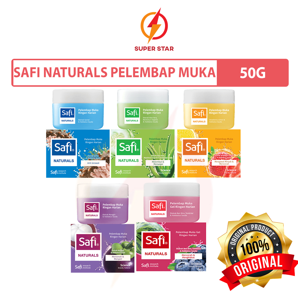Safi Naturals Pelembap Muka (Gamat/Strawberry Lemon/Susu Manggis ...
