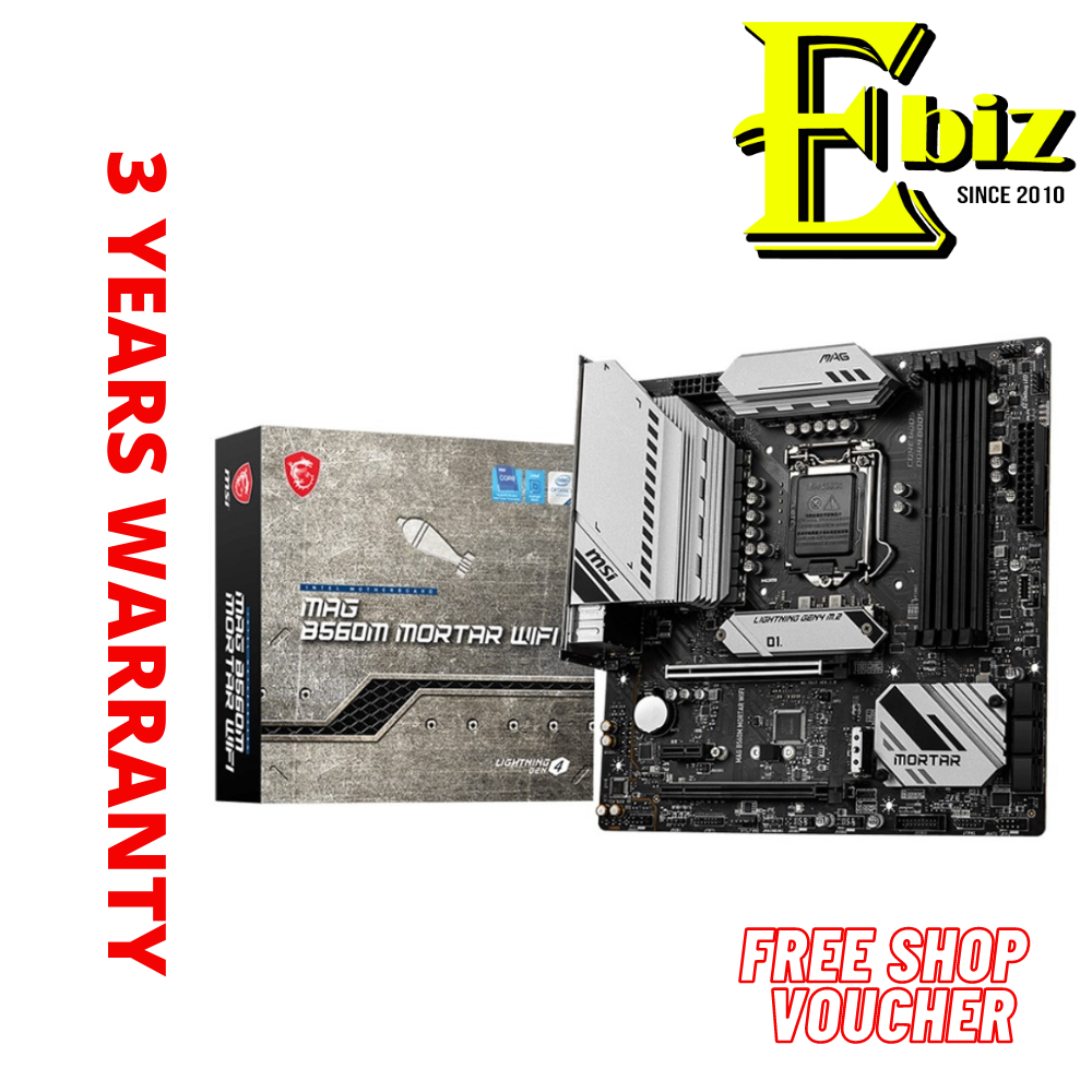 MSI MAG B560M Mortar Wifi LGA1200 DDR4 MATX Motherboard | Shopee Malaysia