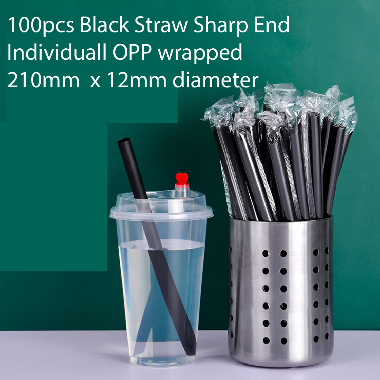 (READY STOCK)Coffee Boba Milk Tea PP Straw Café Supplies 21cm Length ± ...