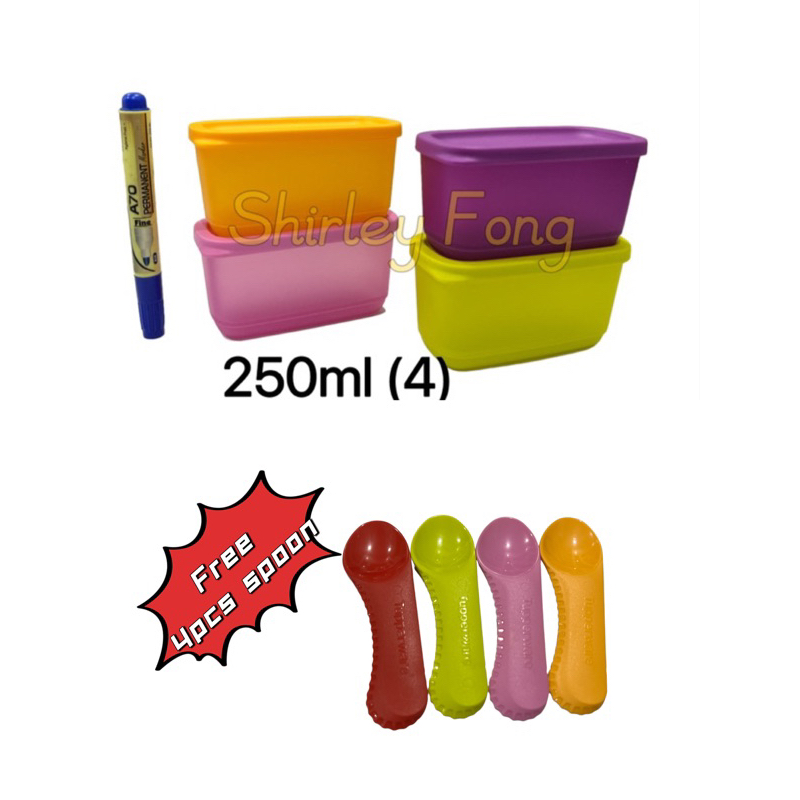 Tupperware Petit Fiesta 250ml (4pcs) Mini Square250ml | Shopee Malaysia
