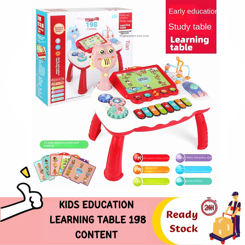 Kids Multi-function Early Learning Table Study table Toys with 198 ...