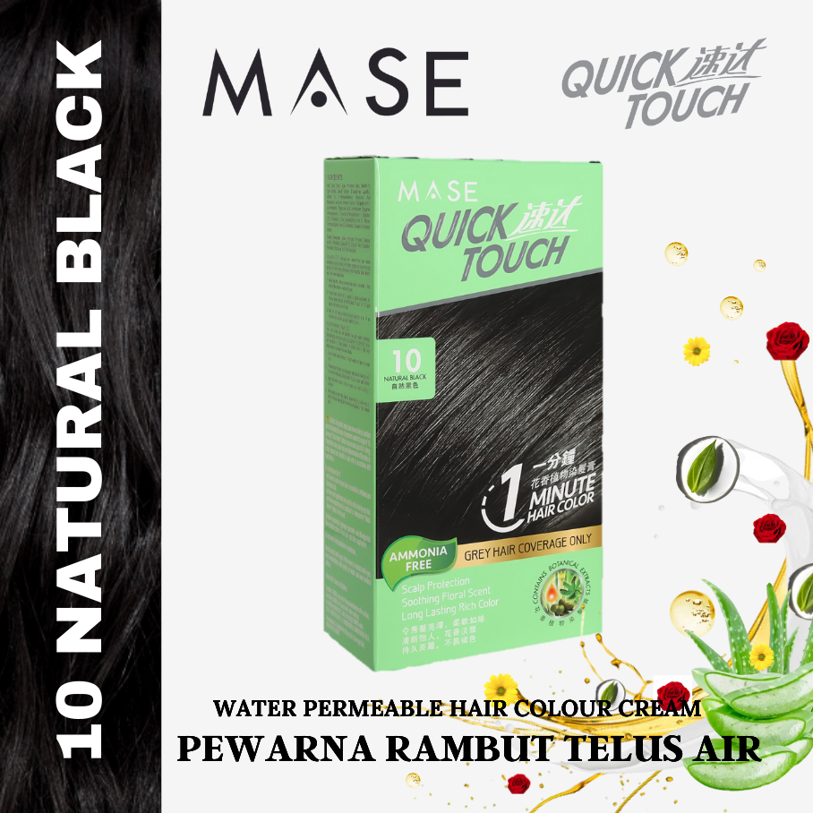 Quick Touch 1 Minute Hair Color 10 Natural Black Instant Hair Colour ...