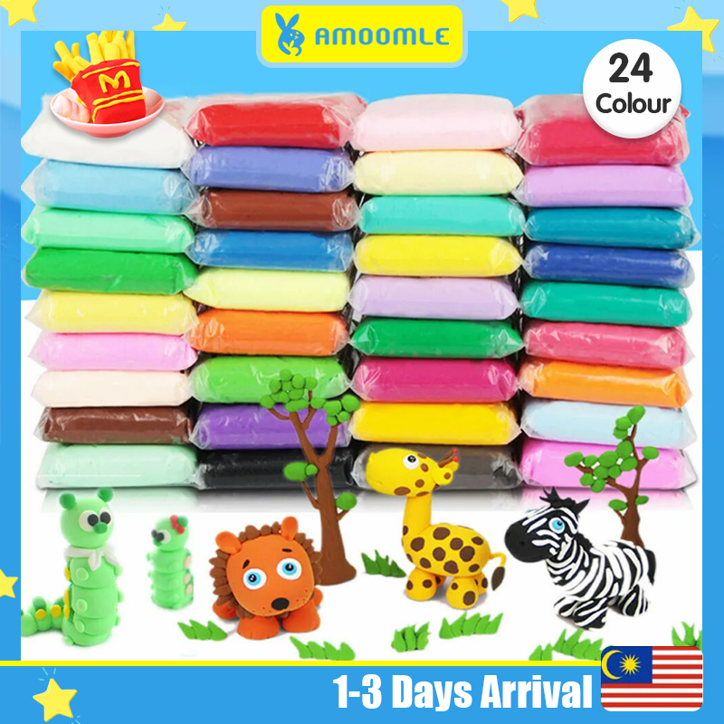 🔥READY STOCK🔥36 Colour Non-Toxic Colored Modeling Clay Children Light ...