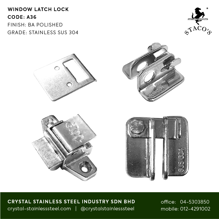 STACOS Stainless Steel 304 Left Right Lock Door Swivel Bolt Swing Bolt ...