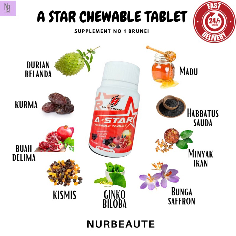 A STAR CHEWABLE TABLET (SUPPLEMENT MINDA) | Shopee Malaysia