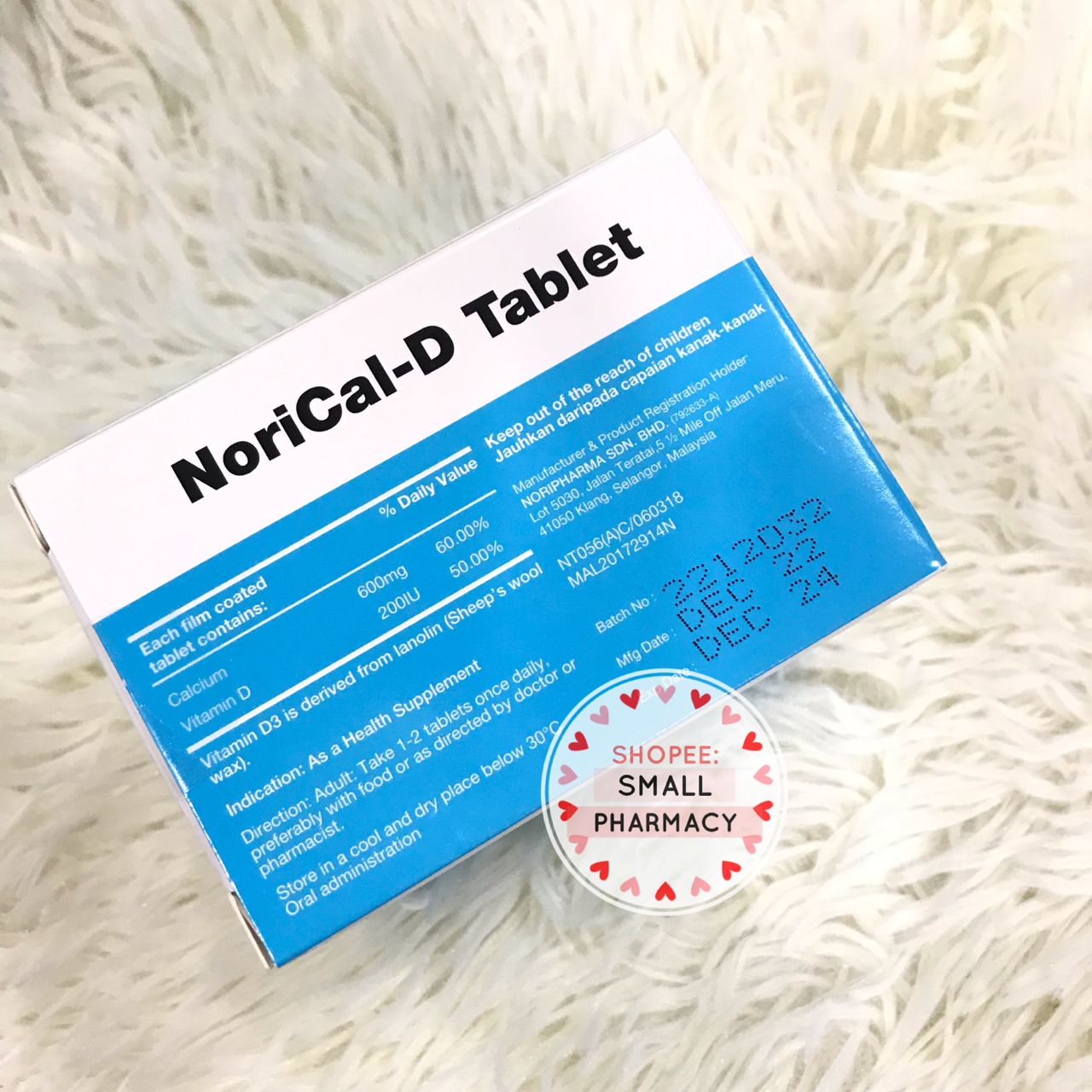 NoriCal-D Tablet 10x10's Tablets (Calcium 600mg + Vitamin D3 200IU ...