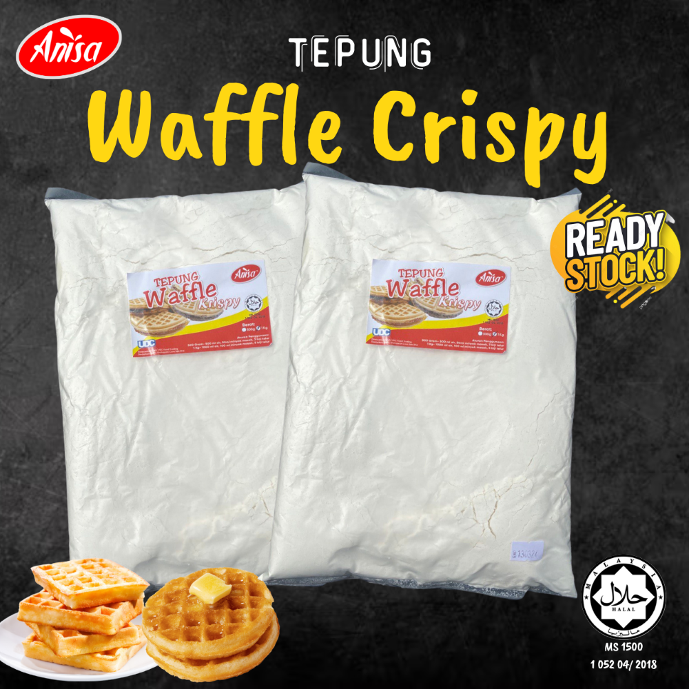 [COMBO JIMAT] TEPUNG WAFFLE KRISPY ANISA 1KG + JEM COKLAT SPREAD 1KG ...