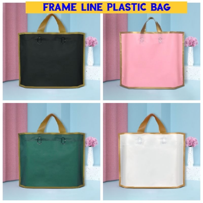 (1PCS) Premium Quality Frame Line Plastic Bag Plastik Bag Shopping Bag ...