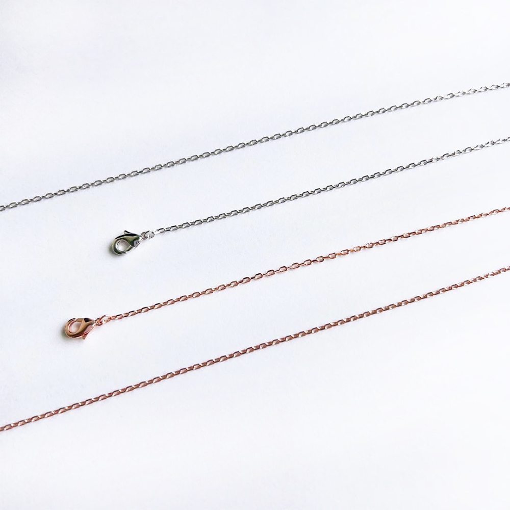 Necklace Chain - 925 Sterling Silver (45CM) / Brass (58CM) with 18K gold plated - 2 Colours ...