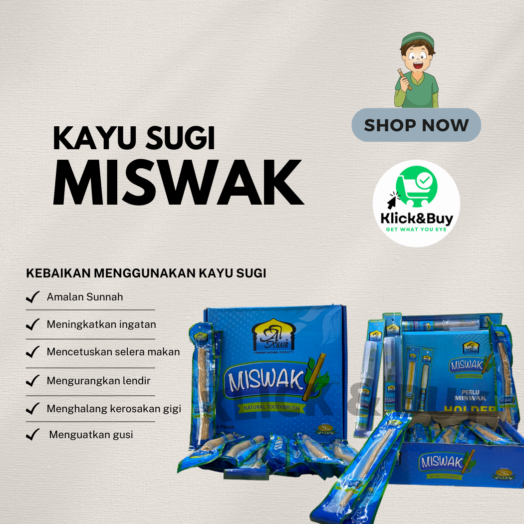 Miswak Al-Khair / Kayu Sugi- Muslim Hub Collection Organic Toothbrush ...