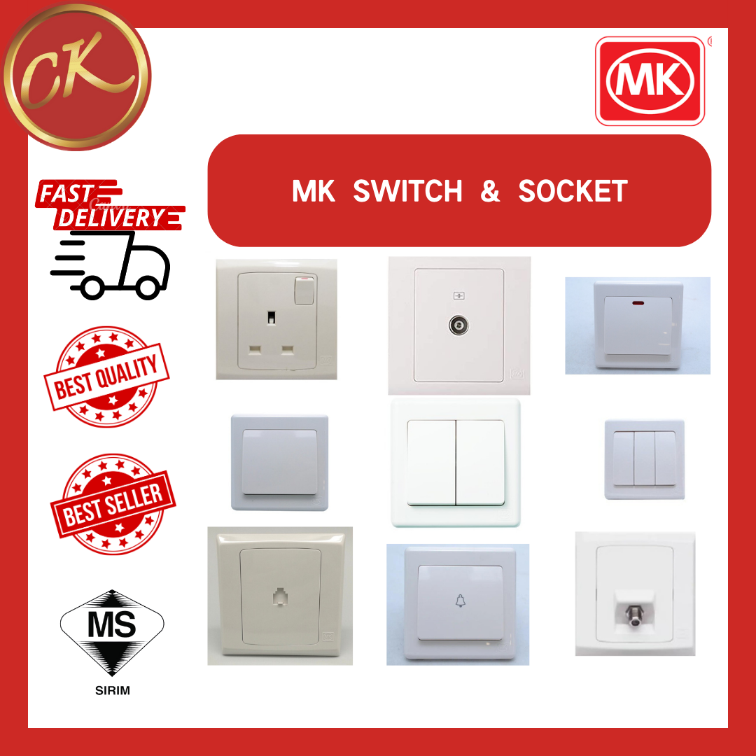 MK Ecore 13A 15A 10A 1 Way 2 Way Switches / 20A Water Heater Aircond ...