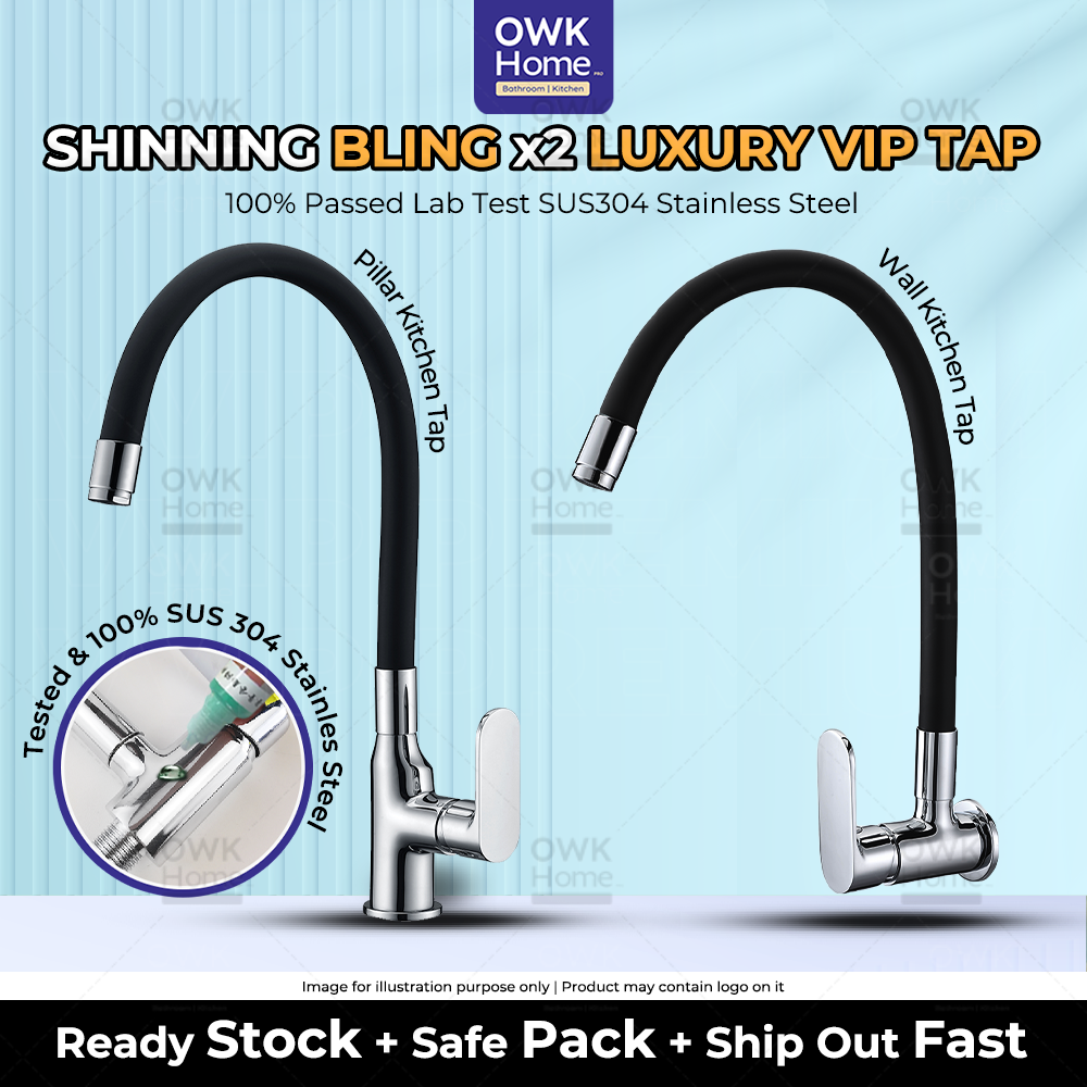 304 Stainless Steel Kitchen Tap | Chrome Kitchen Tap | Paip Sinki dapur ...