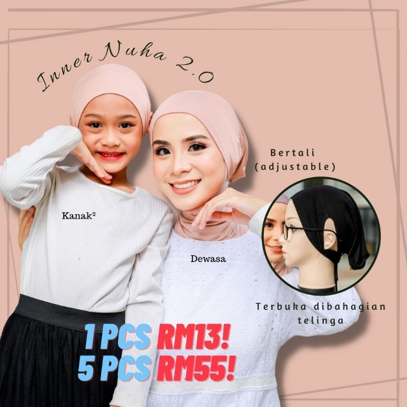 Inner Nuha 2.0 Bertali Anak Tudung Qainisa Inner Snowcap Tak Tutup ... Inner Nuha 2.0 Bertali Anak Tudung Qainisa Inner Snowcap Tak Tutup ...