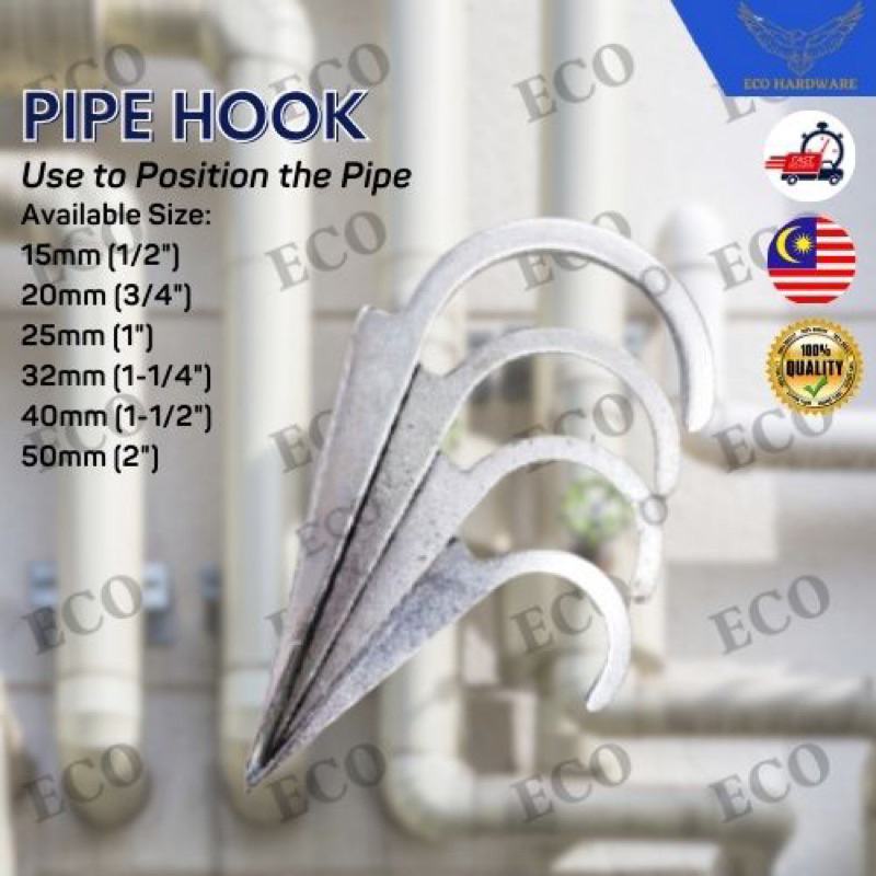 MITACO GI Pipe Hook 1/2"/ 3/4"/ 1" Pipe Clip Paip Klip Pemegang Paip ...