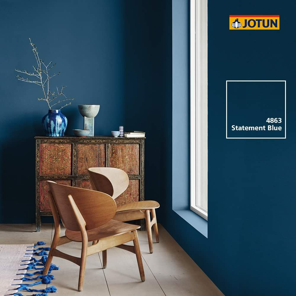 JOTUN 1L 4863 STATEMENT BLUE/ 4947 TRUE BLUE Majestic True Beauty Sheen ...