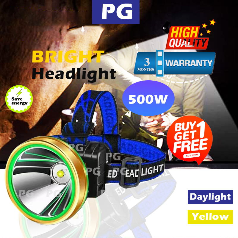 LED Headlight 500W/Headlamp/Lampu Suluh Kepala/Outdoor Light/Camping ...
