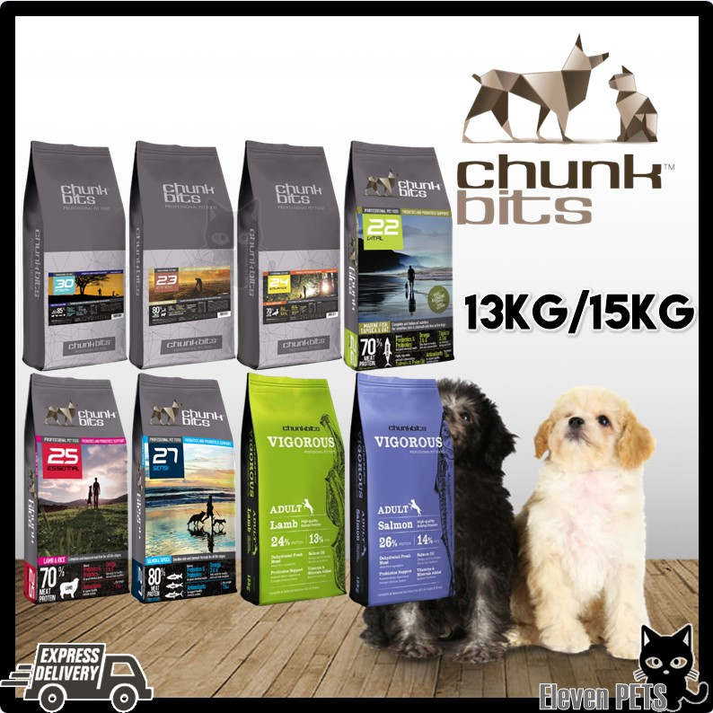 [FREE GIFT X 2] Chunk Bits Dog Food 13KG / 15KG ( Salmon , Lamb ...