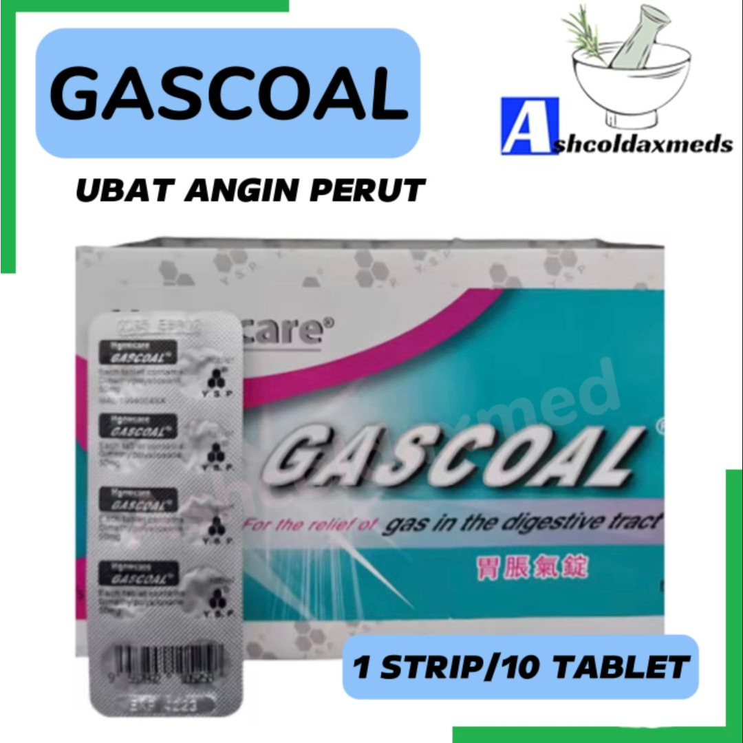 Homecare Gascoal Tablet 10s (ANGIN DALAM PERUT) EXP04/2027 | Shopee ...