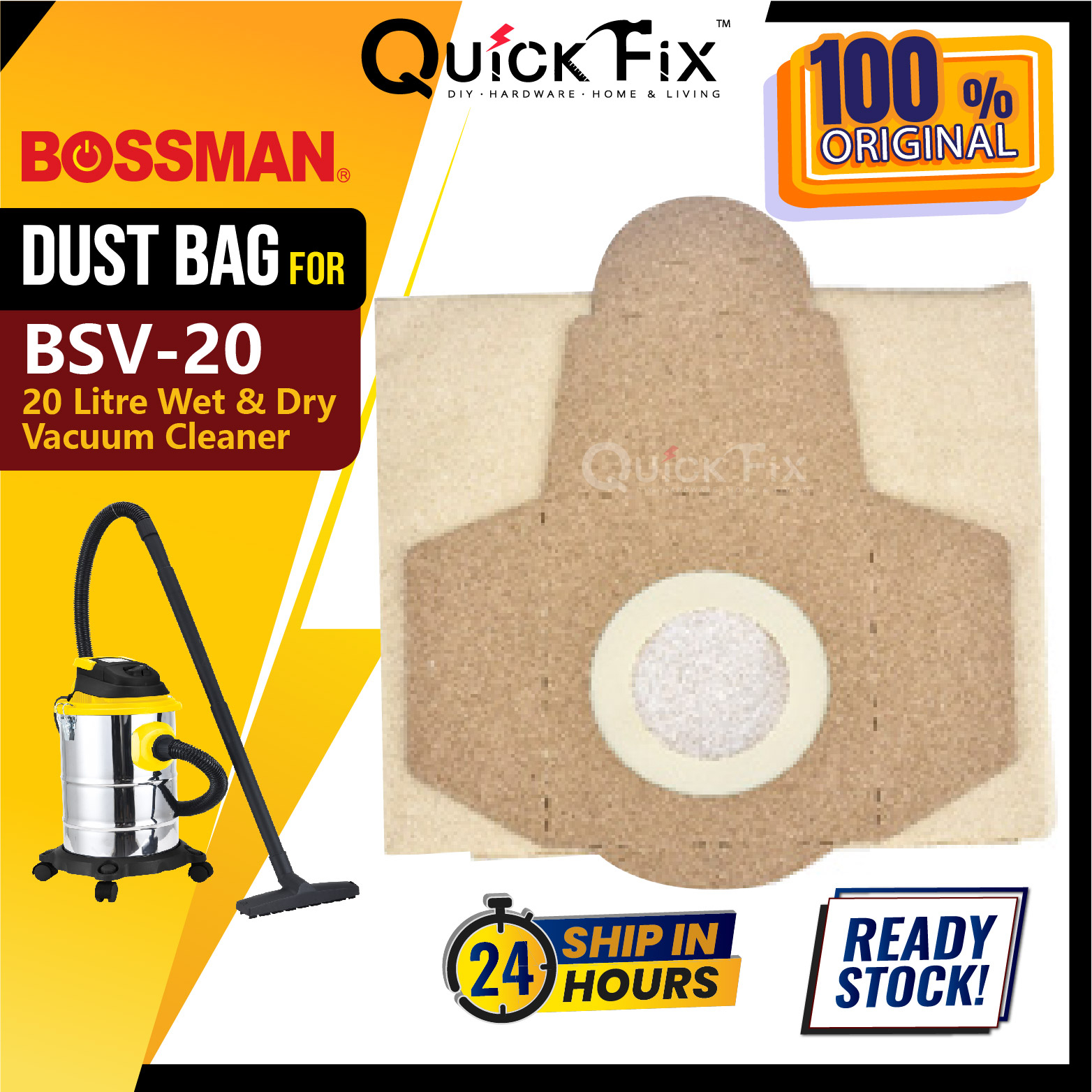 QuickFix BSV-20 Vacuum Replacement Dust bag | Shopee Malaysia