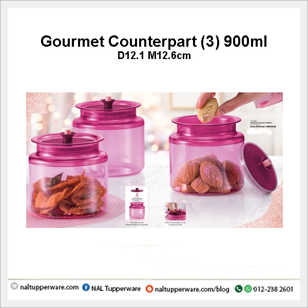 [Tupperware Brands] Gourmet Counterpart (3) 900ml | balang kuih raya ...