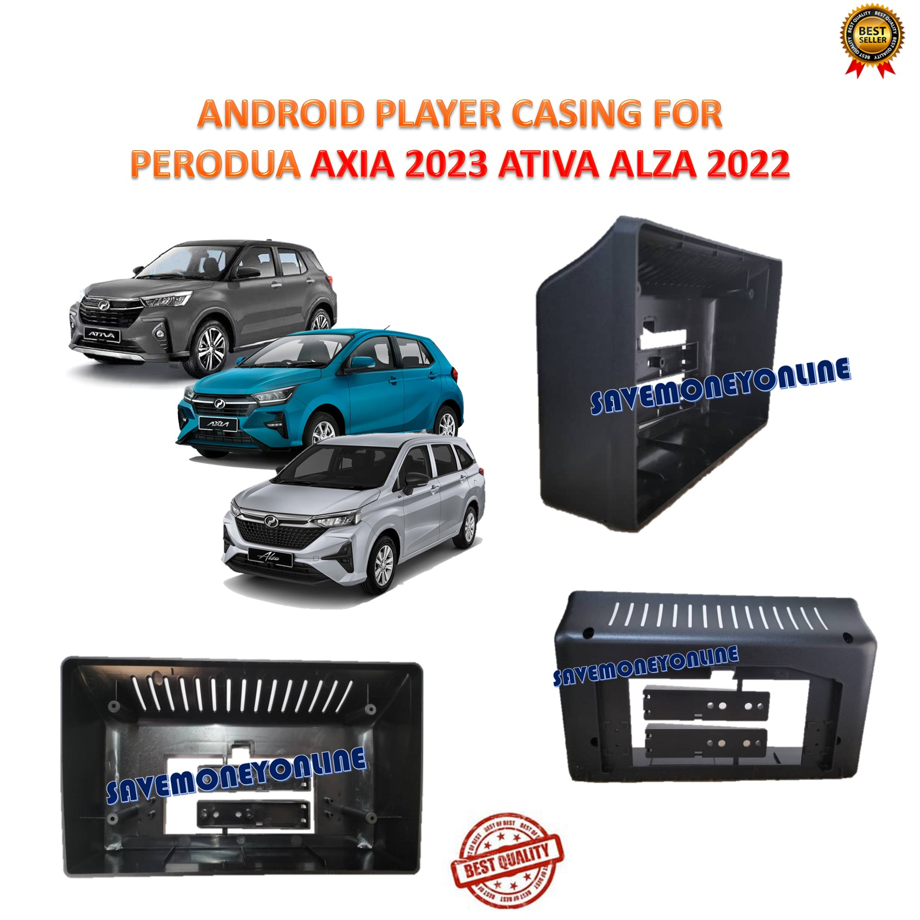 PERODUA ATIVA 2021 / ALZA 2022 / AXIA 2023 10 INCH ANDROID PLAYER CASING (THICK) | Shopee Malaysia
