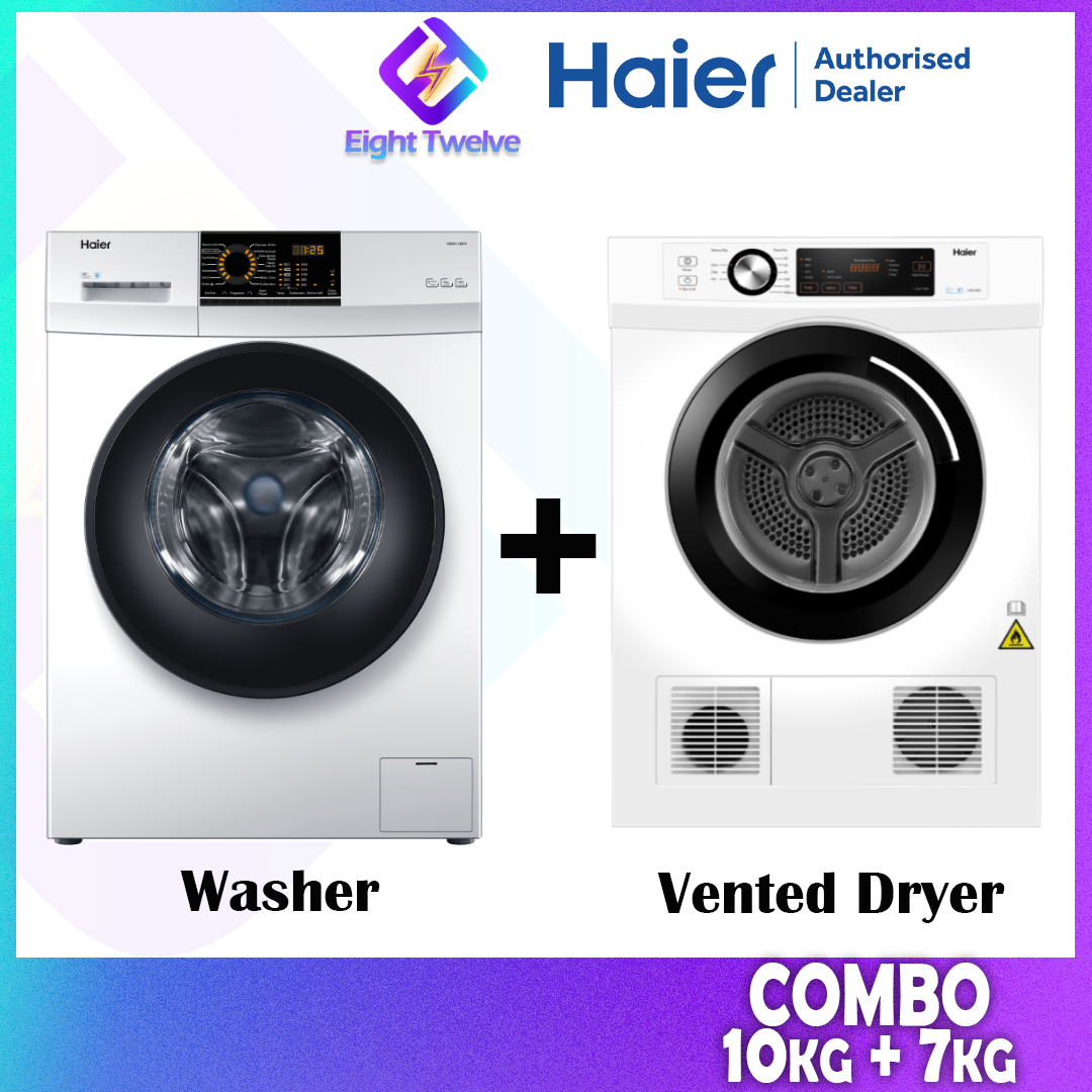 Haier Washer Dryer 10KG/7KG Front Load Inverter HWM100-FD10829/HDV70E1 ...