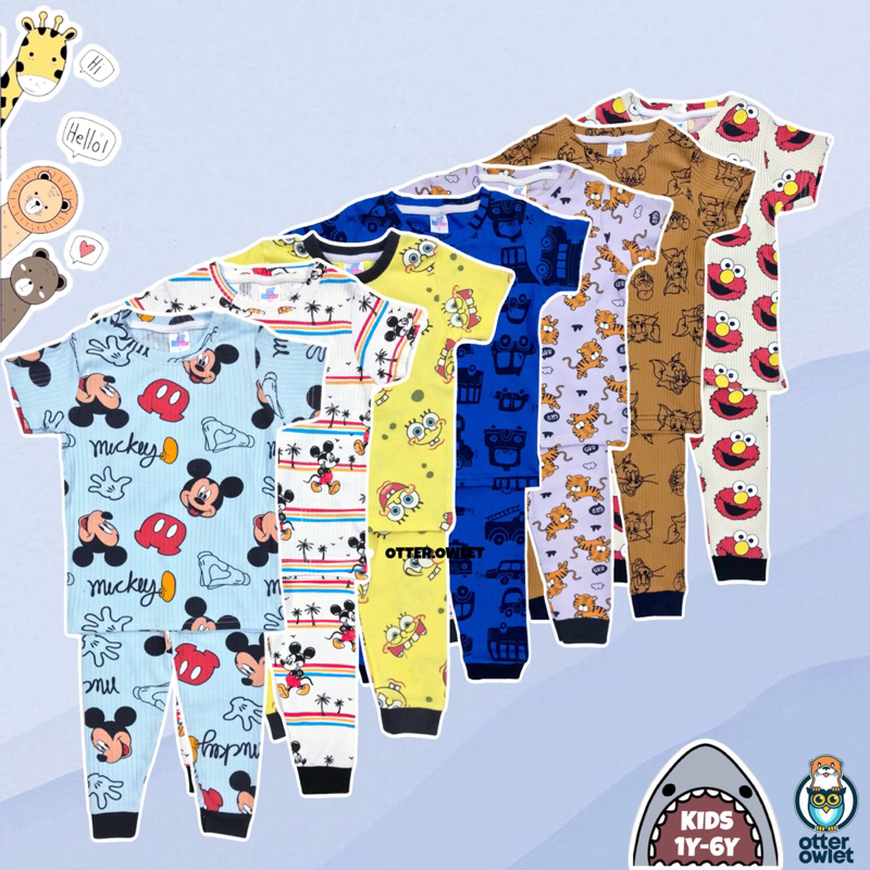 1Y-6Y | BOY GIRL RS SELLER PLEATED/RIBBED/WAFFLE KIDS PYJAMAS | BAJU ...