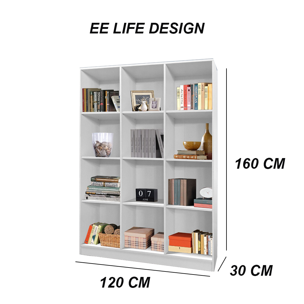 [160CM Tinggi] EE LIFE DESIGN 8/12 Box Book Shelf Book Rack Rak Buku ...