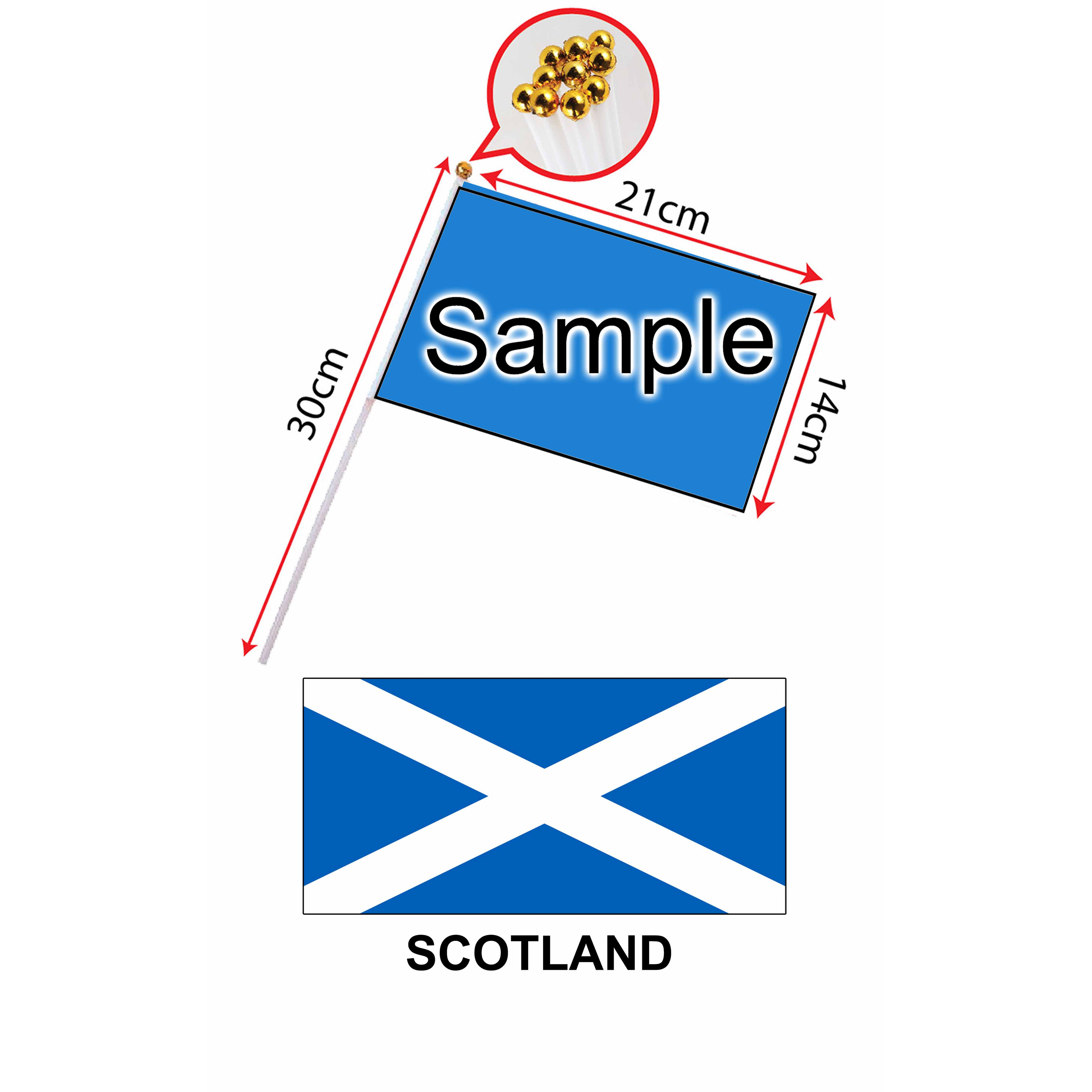 Scotland Hand Flag With Stick (14x21cm)/ Bendera Tangan Dunia Scotland ...