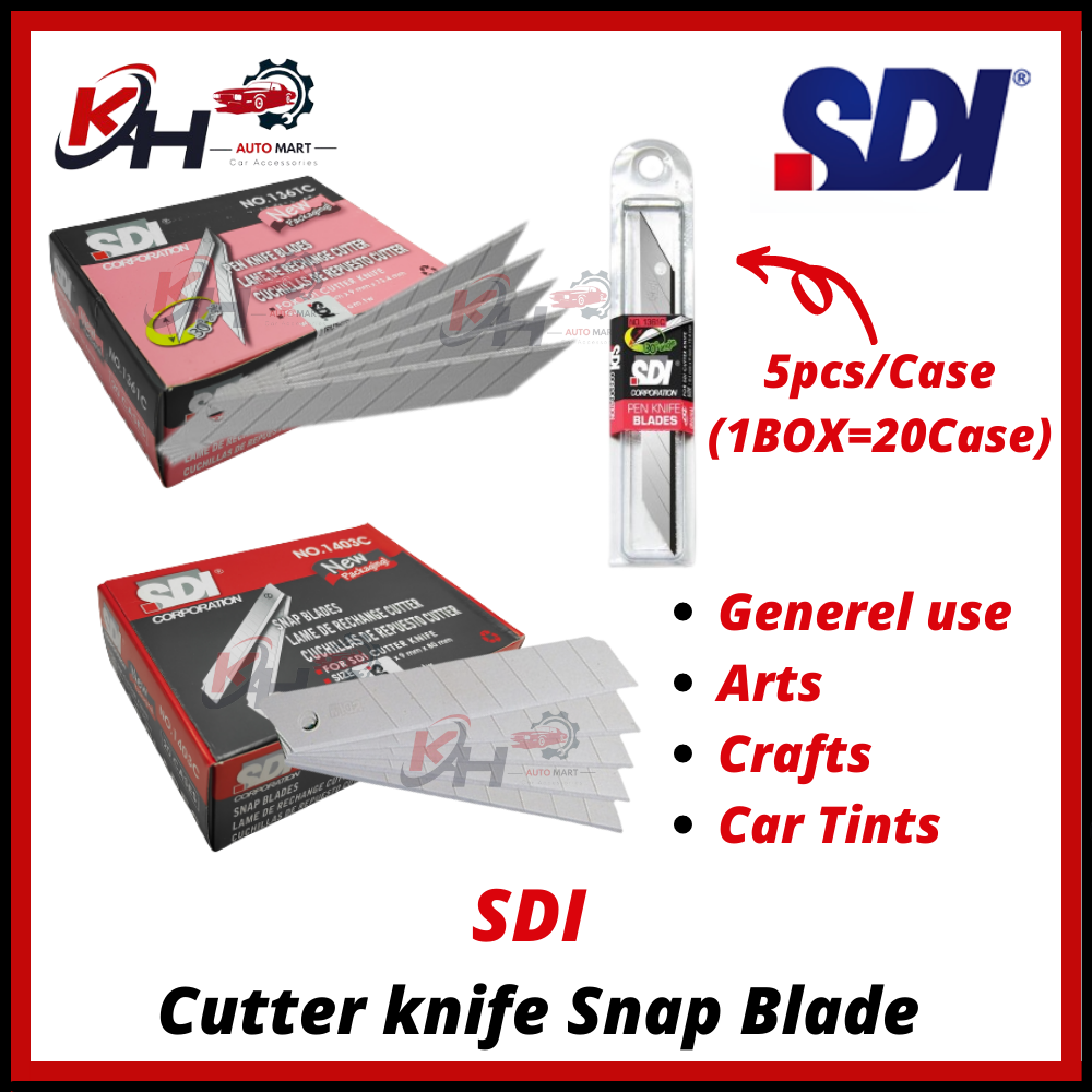 🔥1 BOX🔥 Original SDI Cutter Knife Refill Snap Blade Small 1403C 1361C 30degree General Use Car ...