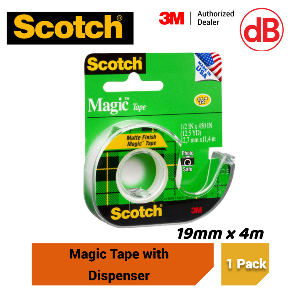 3M Scotch Tape - Magic Tape 810-D3 with Dispenser, 19mm x 4m | Shopee ...