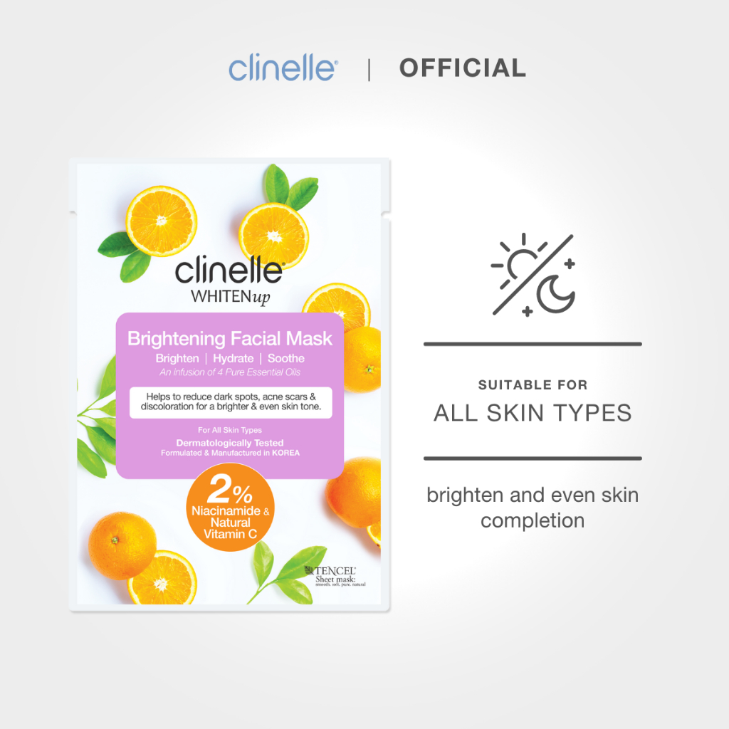 Clinelle Whitenup Brightening Facial Mask - Reduce Dark Spots, Acne ...