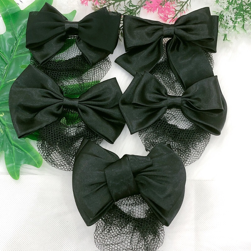🎀 Ready Stock 🎀( 1 PCS ) Quality Hair Net Bun Cover Ribbon Bun Hair ...