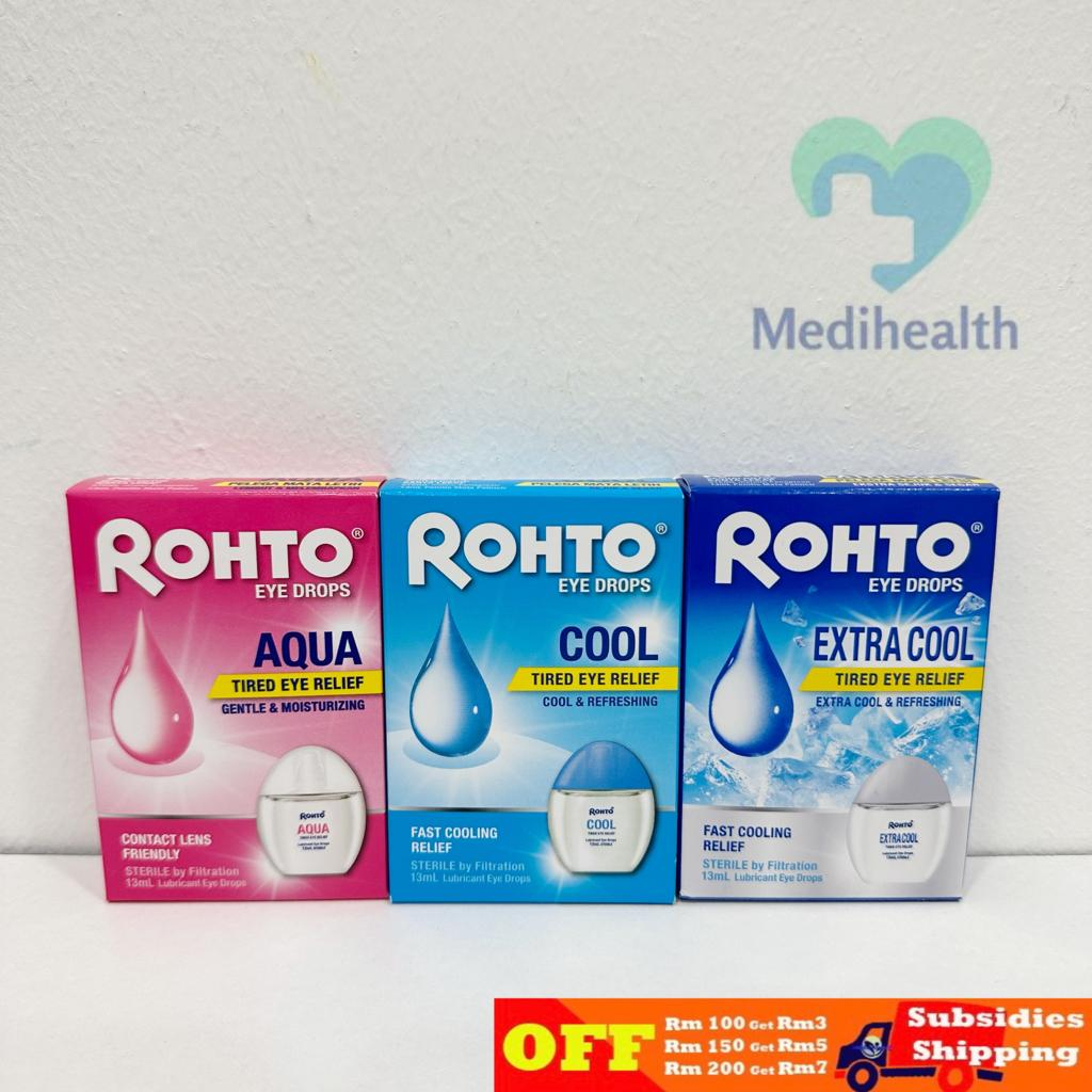 ROHTO Eye Drops Tired Eye Relief Cool/Aqua/Extra Cool (13 ml) | Shopee ...