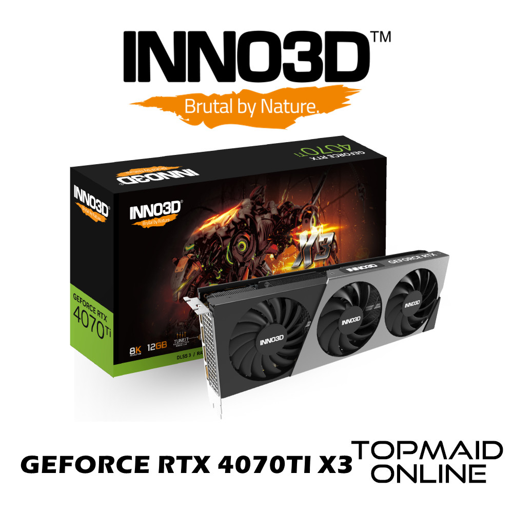 INNO3D GEFORCE RTX 4070TI X3 12GB GDDR6X 192BIT GRAPHIC CARD | Shopee Malaysia