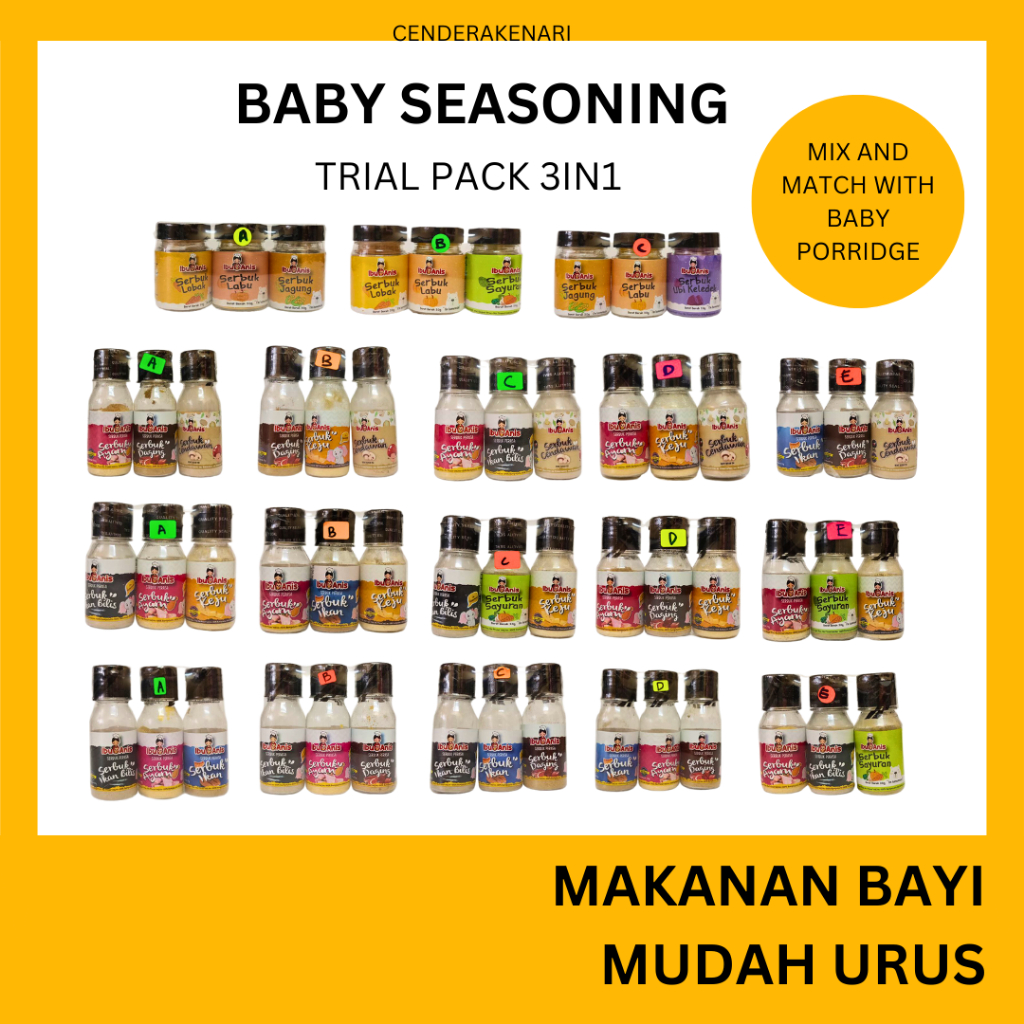 IBU ANIS - Set 3in1 baby seasoning powder @ serbuk perasa makanan bayi ...