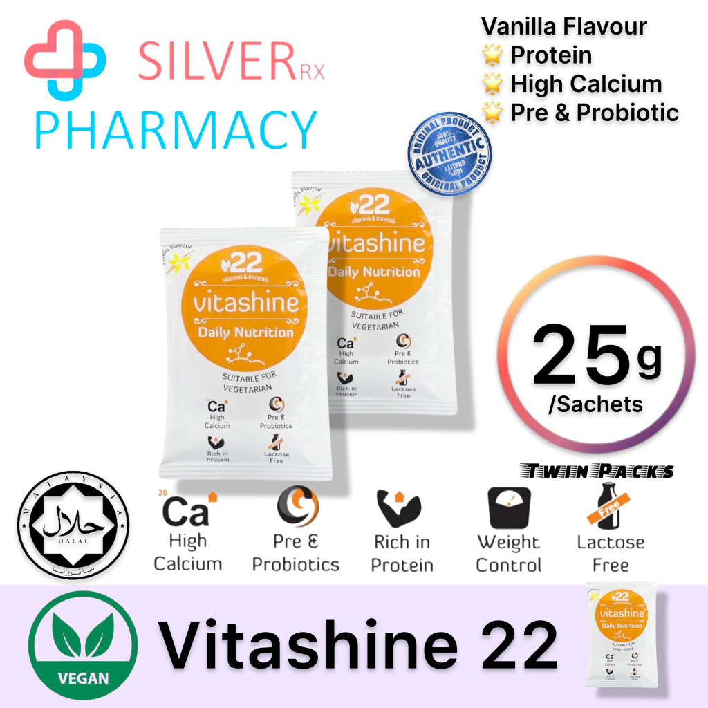 Vitashine 22 Daily Nutrition Vanilla [25g/Sachets] [Single/Twin ...