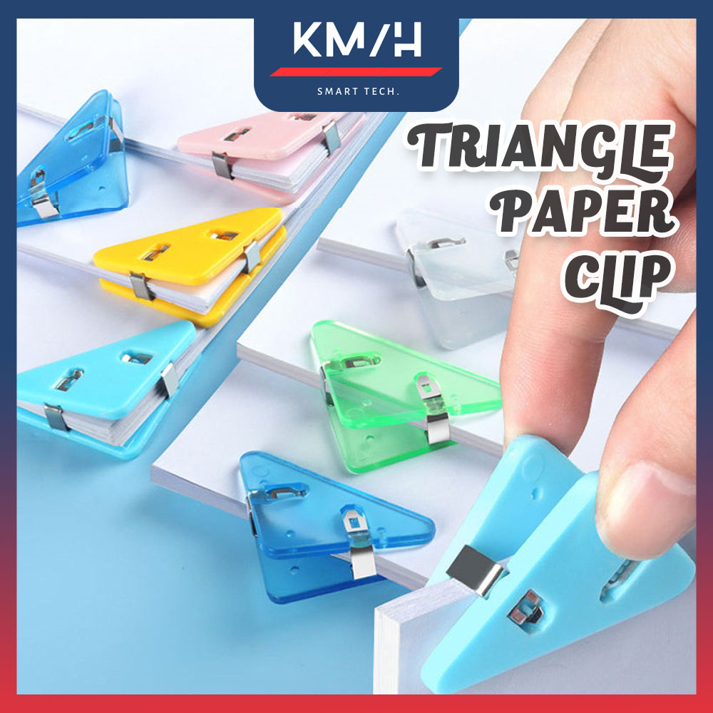 1pc Transparent Triangle & Square Test Paper Clip Cute Memo Clip Binder ...