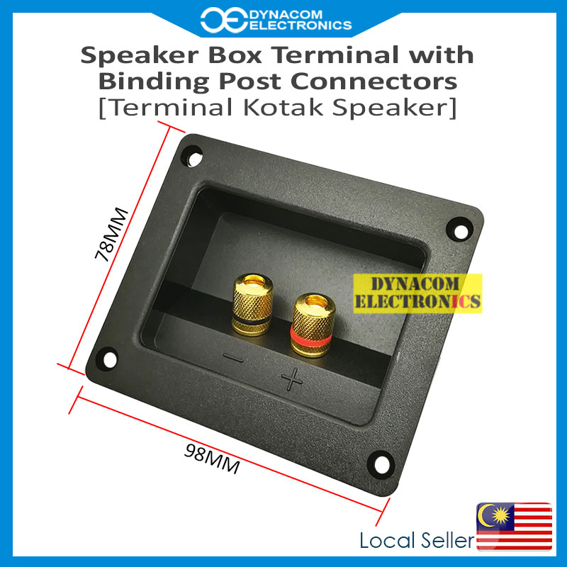 Rectangular Speaker Box Terminal with Binding Post Connectors [Terminal ...