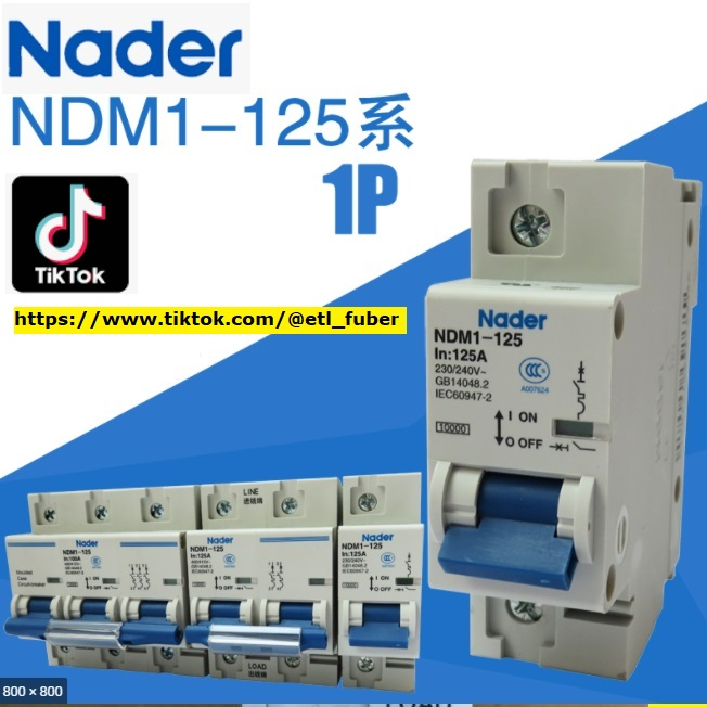 Nader MCB NDM1-125 miniature circuit breaker 1P 125A ,100A, 80A ...