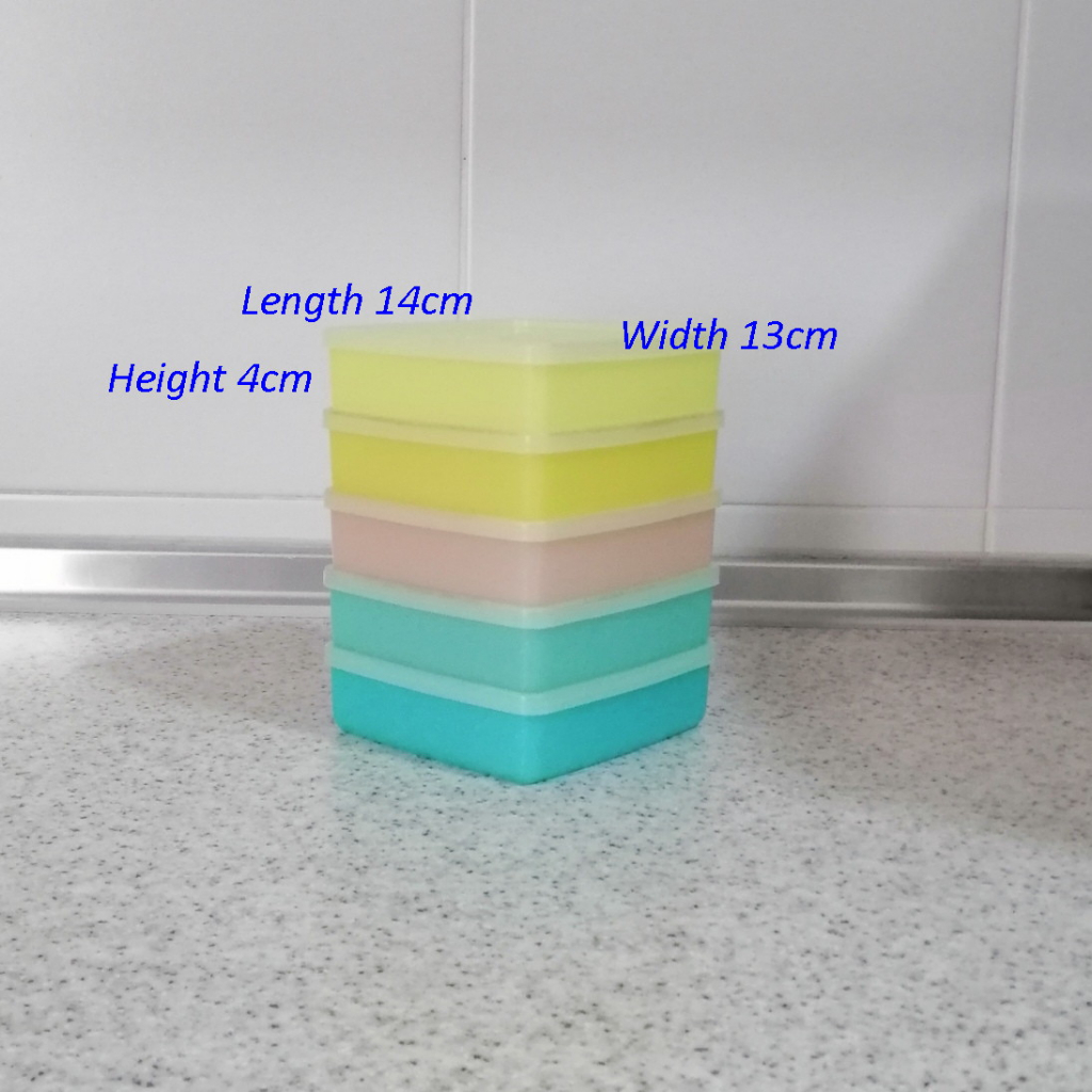 Tupperware Square Round Stackable Food Containers 5-piece Set [Preloved ...