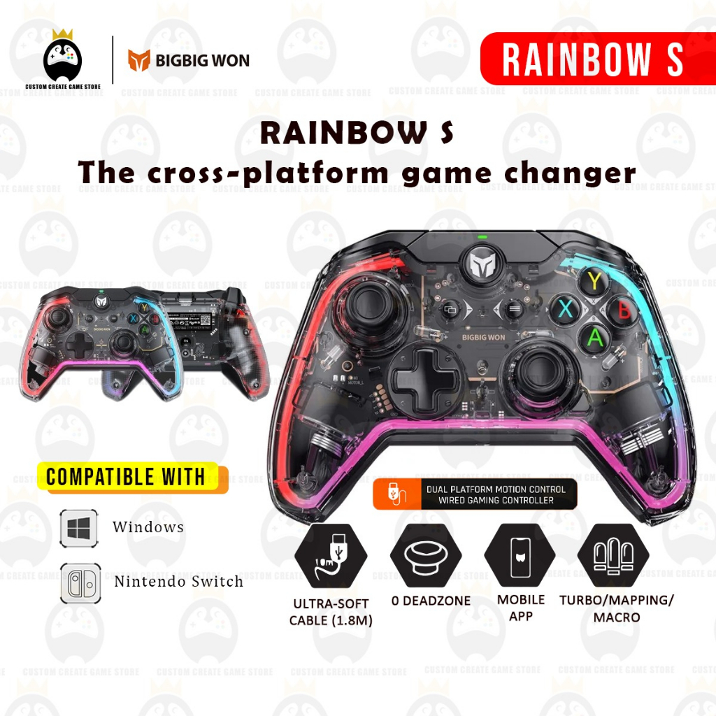 BIGBIG WON Rainbow Lite Wired Controller PC Controllers for Nintendo ...