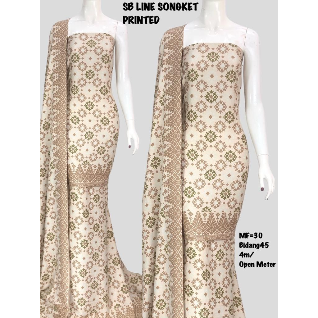 KAIN PASANG SONGKET PRINTED SB LINE EXCLUSIVE | Shopee Malaysia