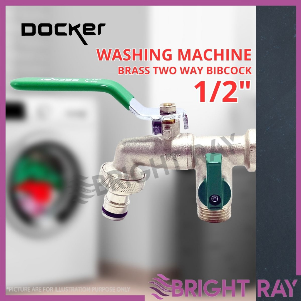 [HEAVY DUTY] Docker Brass Two Way Ball Bibcock 1/2" Water Tap ...